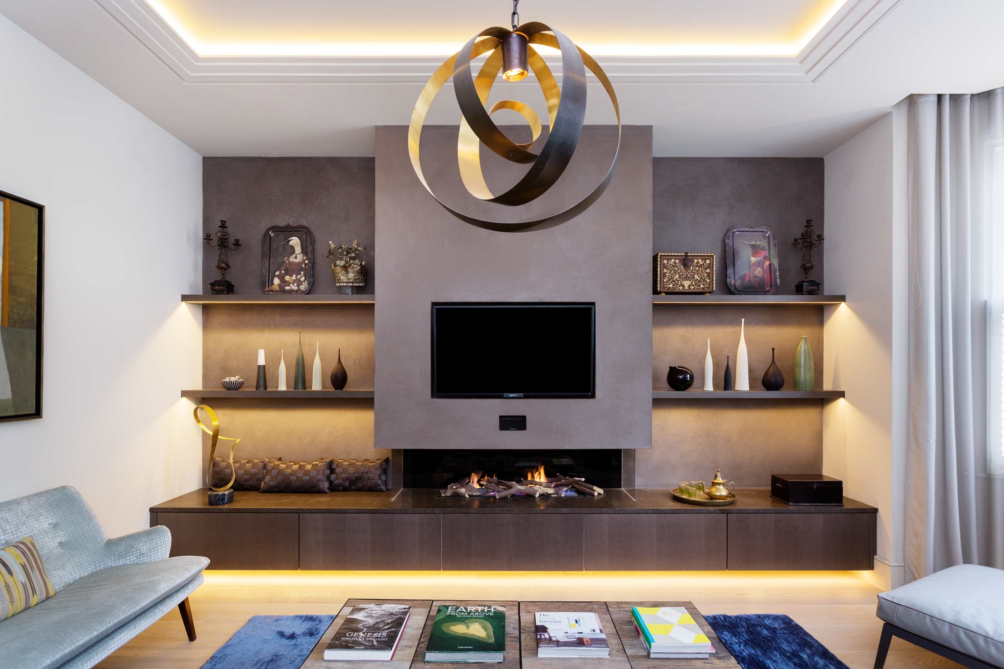 Contemporary Media & Fireplace Walls | HUX London