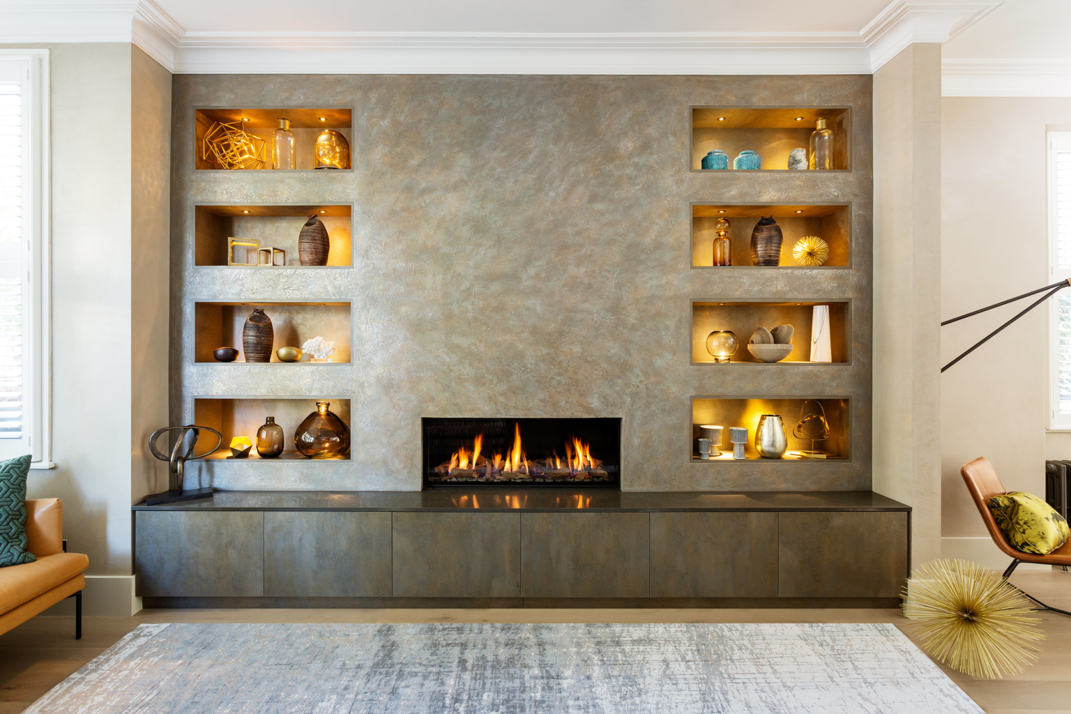 Contemporary Media & Fireplace Walls | HUX London