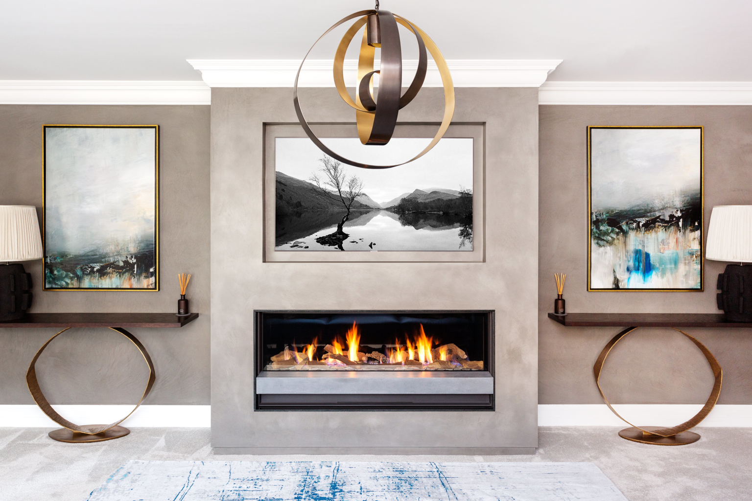 Contemporary Media & Fireplace Walls | HUX London